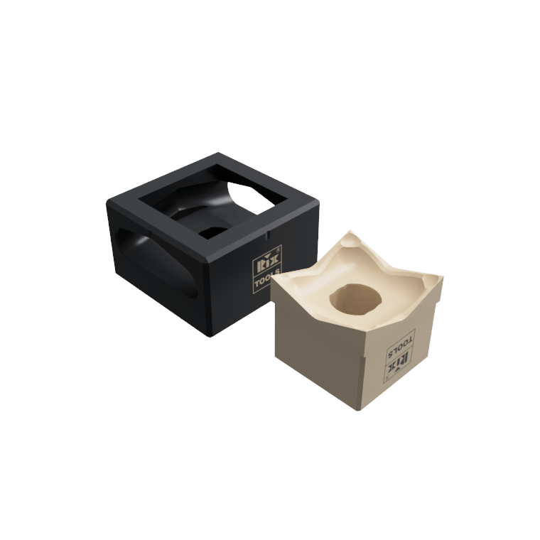 RIX TOOLS 1/16 DIN 45.5 X 45.5 mm Square Power Punch/Die Set For ...